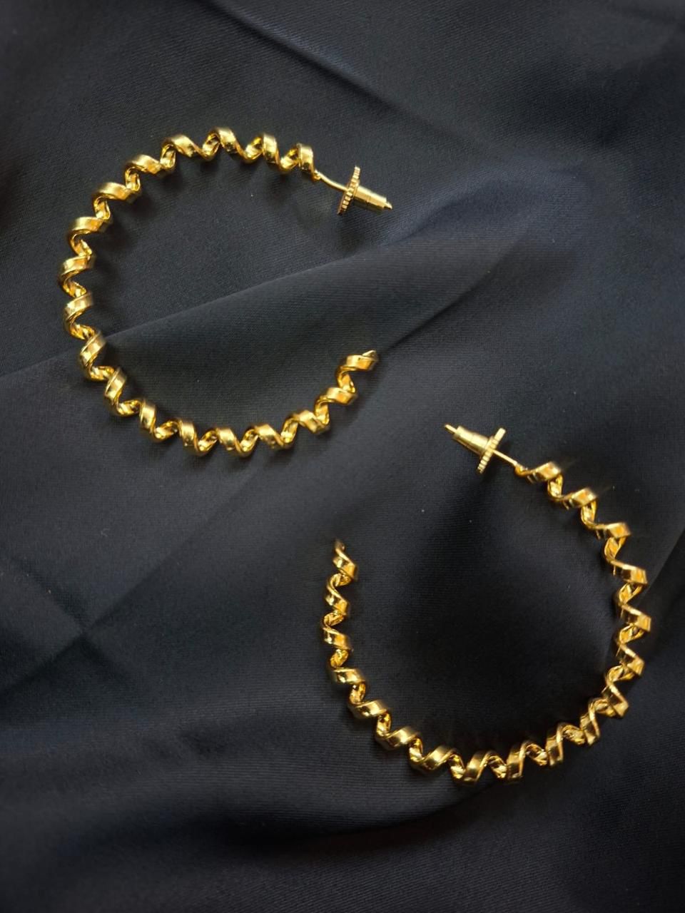 Twisted Gold Hoop Earrings